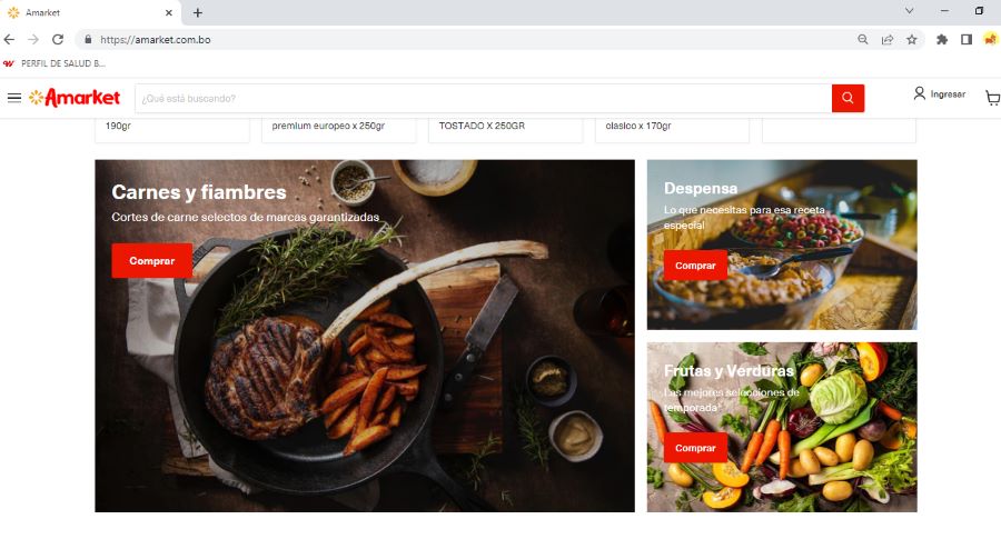 Amarket ya tiene su tienda online en www.amarket.com.bo