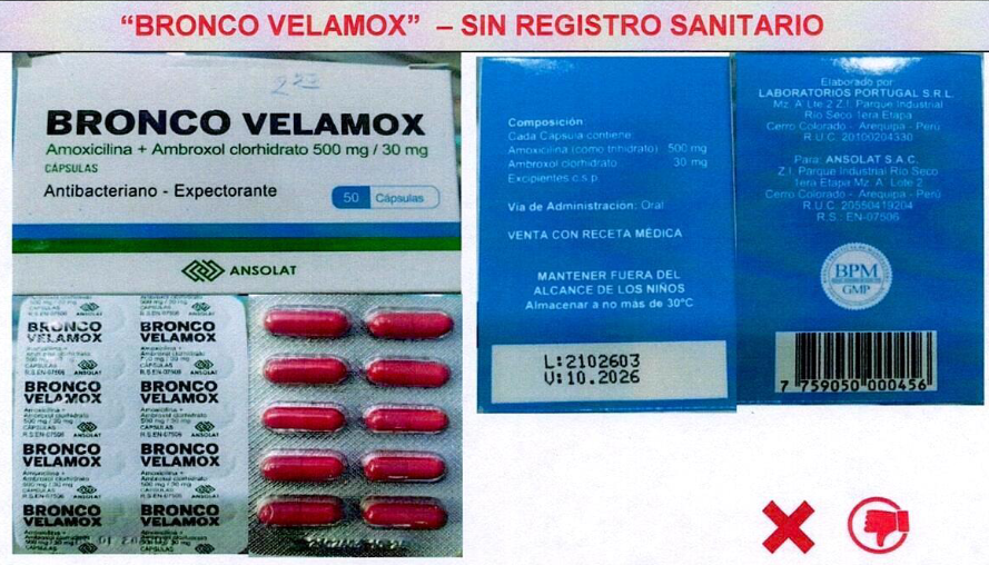 ¡Alerta! Agemed informa sobre comercialización de Bronco Velamox sin ...