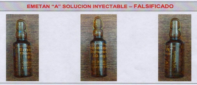 ¡Alerta! En el país circula inyectable Emetan A falsificado
